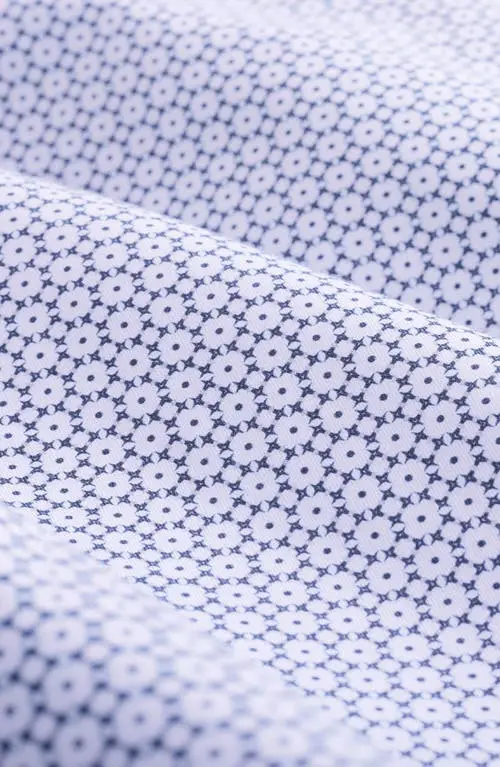 Bugatchi Axel Shaped Fit Geo Floral Cotton Button-up Shirt - Navy