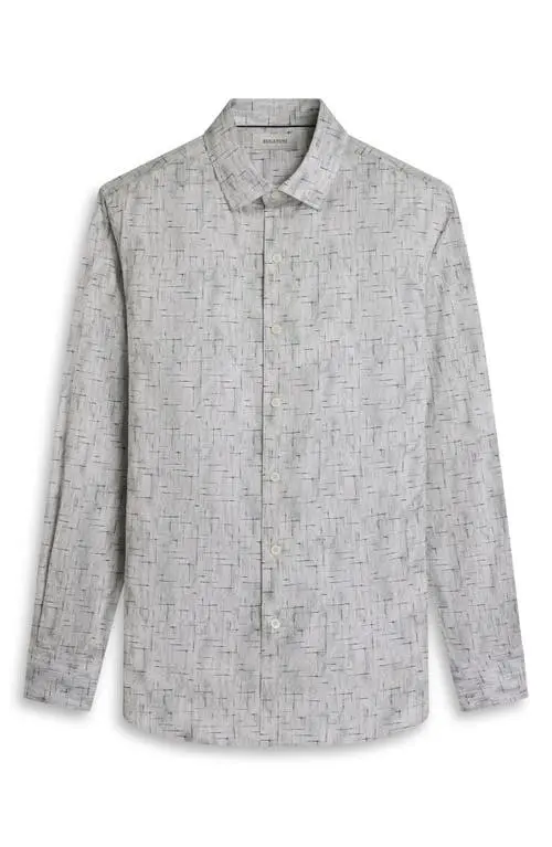 Bugatchi Julian Shaped Fit Abstract Geo Print Stretch Cotton Button-up Shirt - Shark