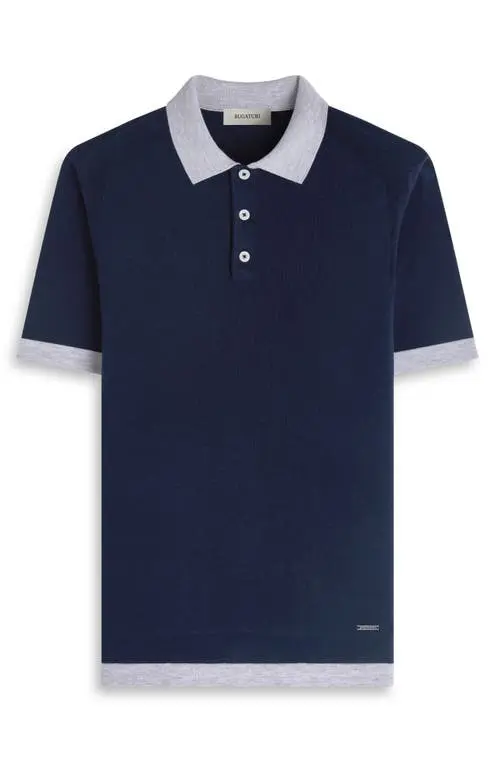 Bugatchi Short Sleeve Cotton & Modal Polo Sweater