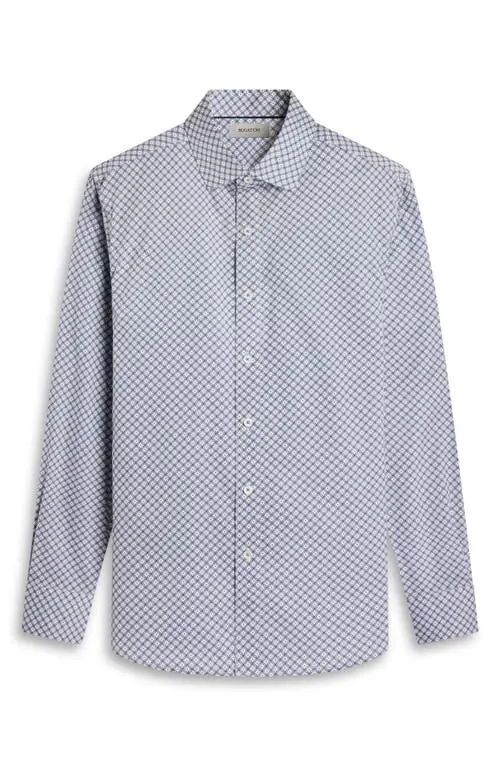 Bugatchi Axel Shaped Fit Geo Print Cotton Button-up Shirt - Navy