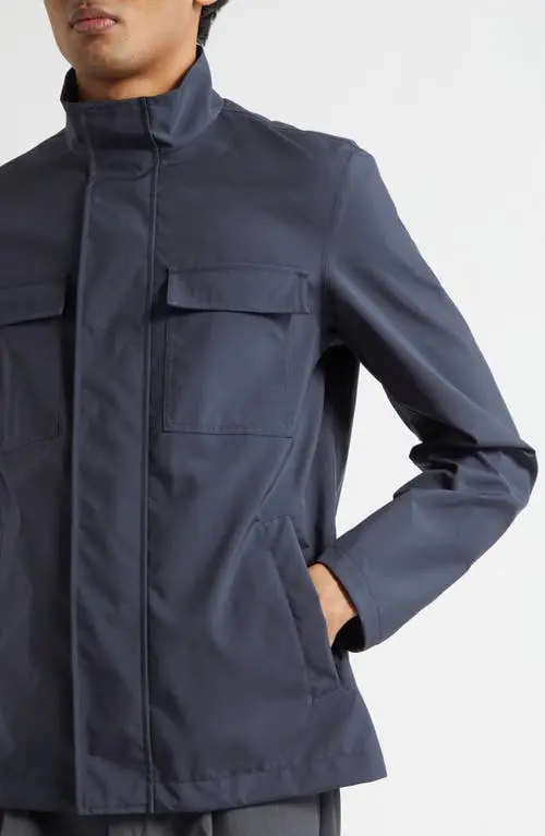 Herno Relaxed-fit Utility Jacket - Navy/camel