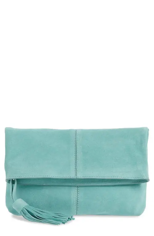 Leith Suede Fold-over Clutch