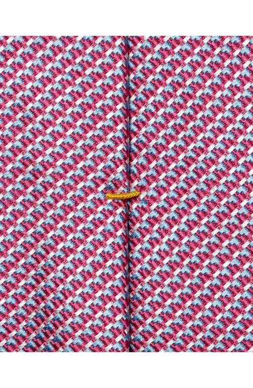 Eton Micro Geometric Silk & Cotton Mogador Tie - Medium Pink