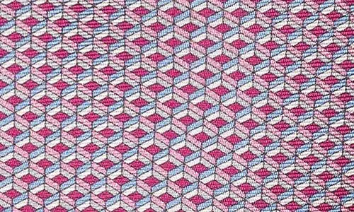 Eton Geometric Print Silk Twill Neck Tie - Medium Pink