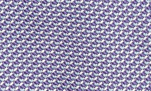 Eton Micro Geometric Silk & Cotton Mogador Tie - Medium Purple