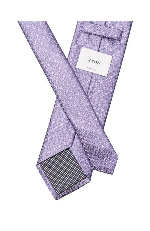 Eton Geometric Silk Jacquard Neck Tie - Medium Purple