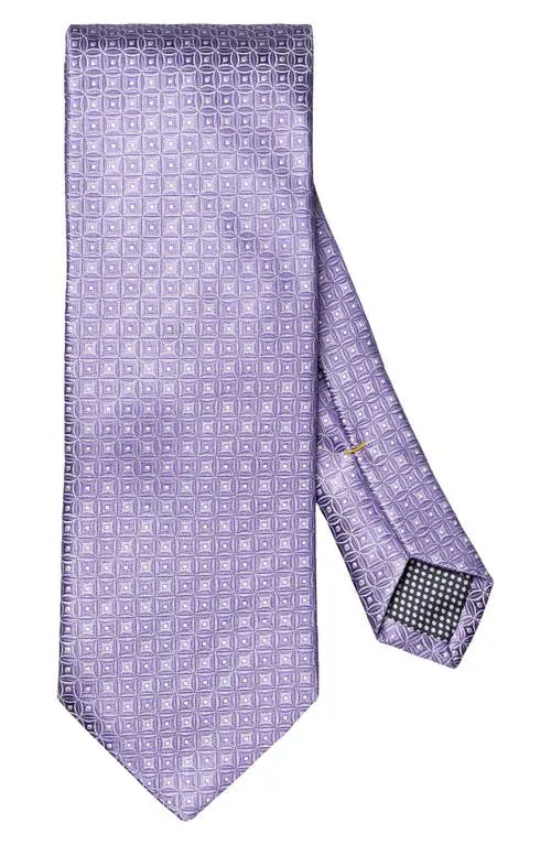 Eton Geometric Silk Jacquard Neck Tie - Medium Purple