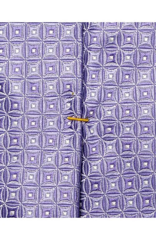 Eton Geometric Silk Jacquard Neck Tie - Medium Purple
