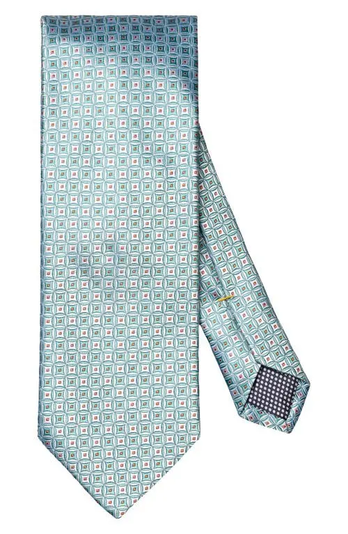 Eton Geometric Silk Jacquard Neck Tie - Medium Green