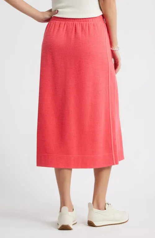Caslon Jetset Cotton Blend Knit Midi Skirt - Red Geranium