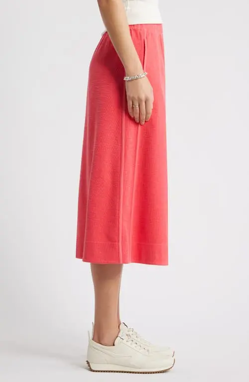 Caslon Jetset Cotton Blend Knit Midi Skirt - Red Geranium
