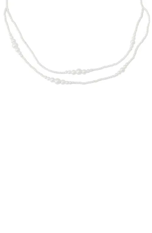 ALLSAINTS Faux Pearl Layered Necklace - Gold/pearl