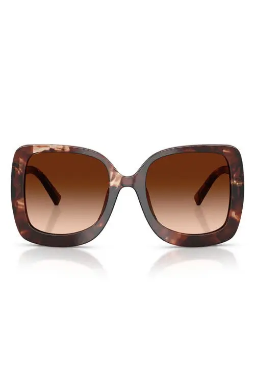 Dolce & Gabbana 55mm Gradient Square Sunglasses - Dark Red Havana/brown