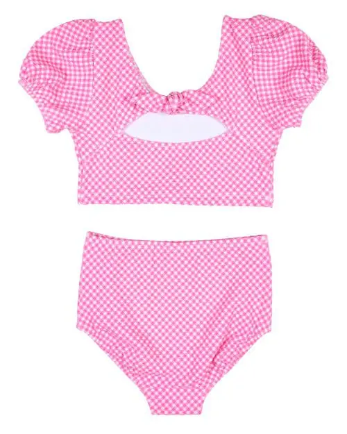 FLORENCE EISEMAN Gingham Puff Sleeve Bikini