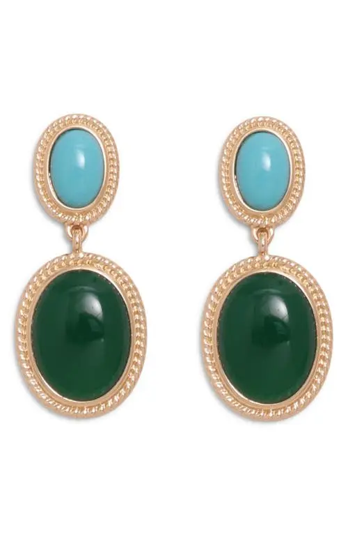PETIT MOMENTS Mia Cabochon Drop Earrings - Gold