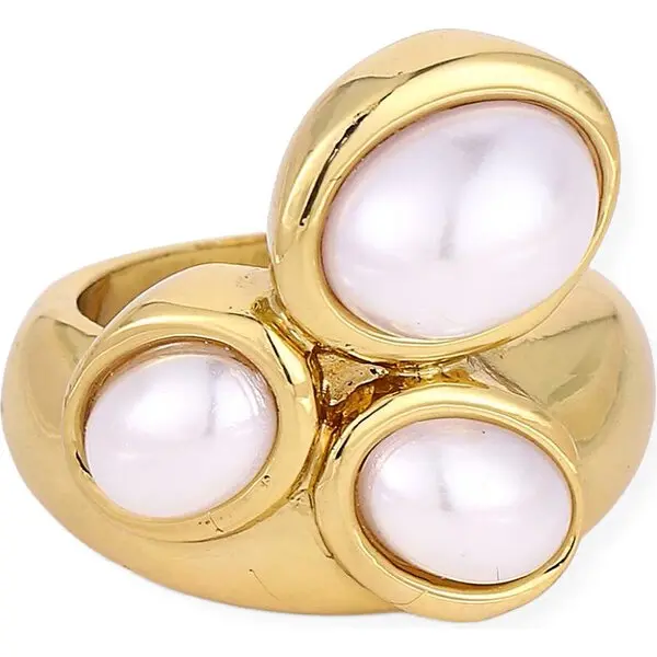 PETIT MOMENTS Sevilla Cluster Ring - Gold/pearl