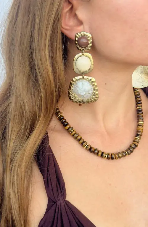 PETIT MOMENTS Mirel Triple Drop Earrings - Gold