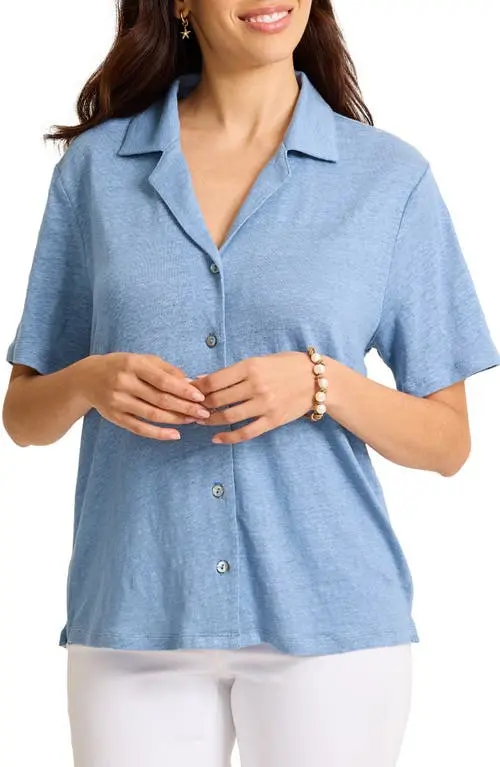 Tommy Bahama Linnea Linen Camp Shirt - French Blue