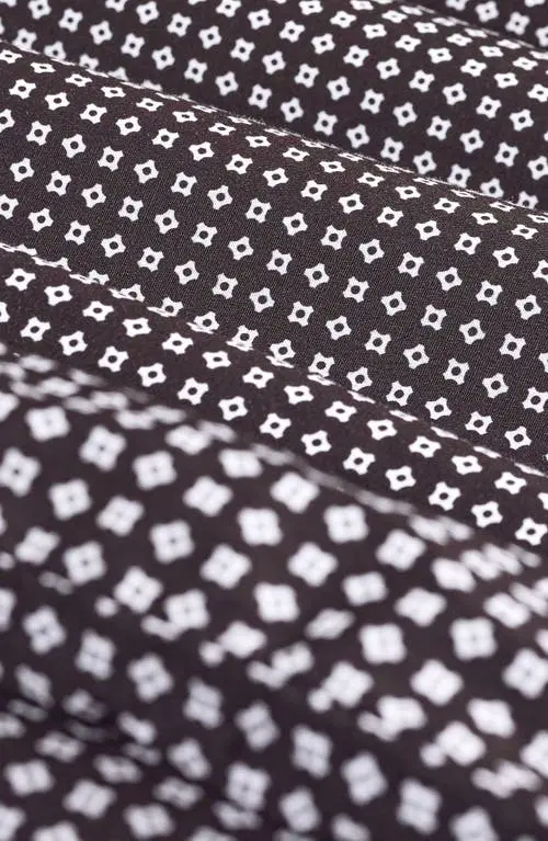 Bugatchi Axel Shaped Fit Geo Print Stretch Cotton Button-up Shirt - Black