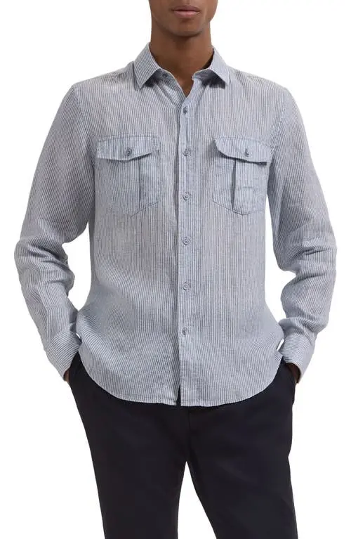 Bugatchi Jasper Linen Button-up Shirt - Ether