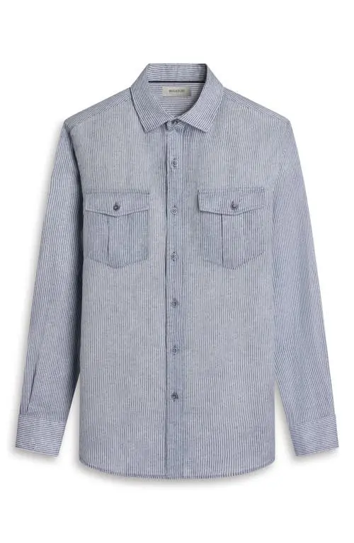 Bugatchi Jasper Linen Button-up Shirt - Ether