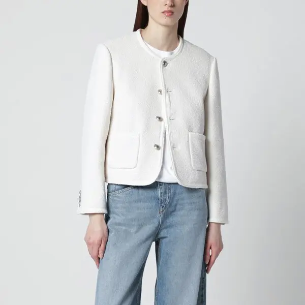 DUNST Bouclé Tweed Jacket - White