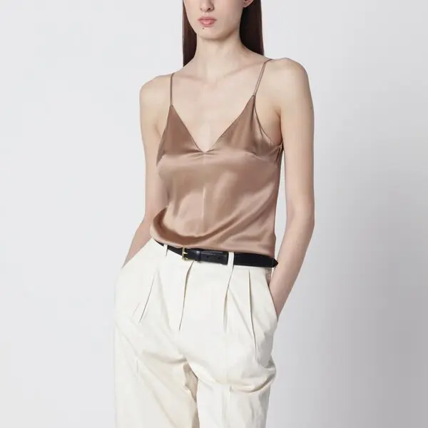 Brunello Cucinelli Silk-blend Tank Top - Beige