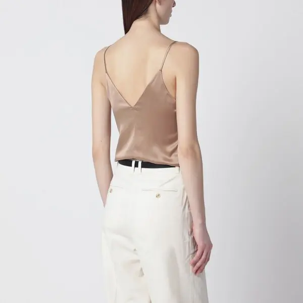 Brunello Cucinelli Silk-blend Tank Top - Beige