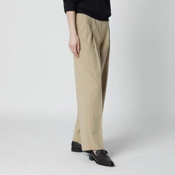 DUNST Double-pleat Cotton-blend Trousers - Beige