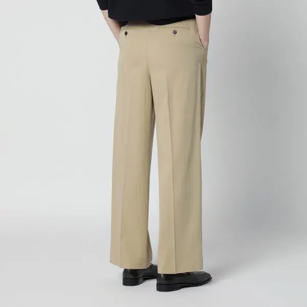 DUNST Double-pleat Cotton-blend Trousers - Beige
