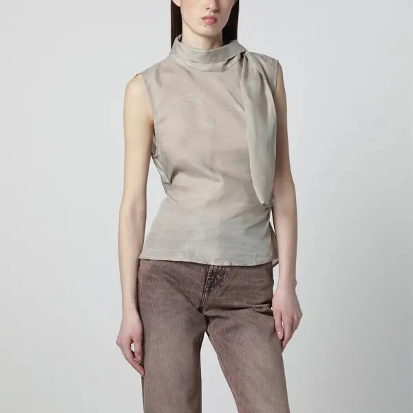 Our Legacy Waxed Cupro Sleeveless Top - Grey