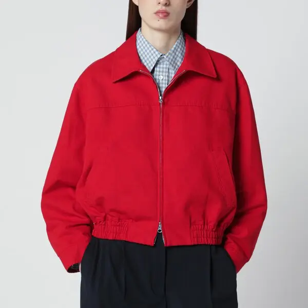DUNST Cotton Zip-up Jacket - Red