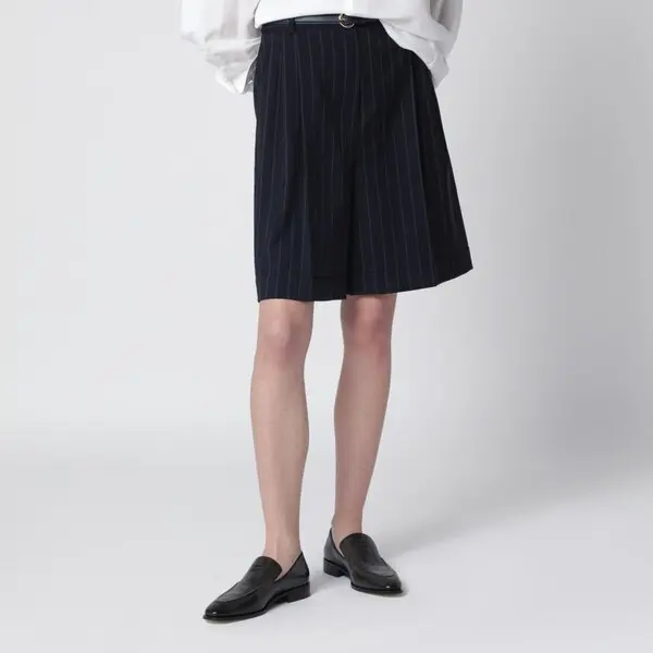 Max Mara Pinstripe Wool Bermuda Shorts