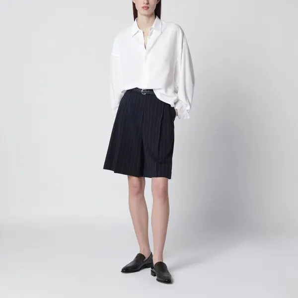 Max Mara Pinstripe Wool Bermuda Shorts