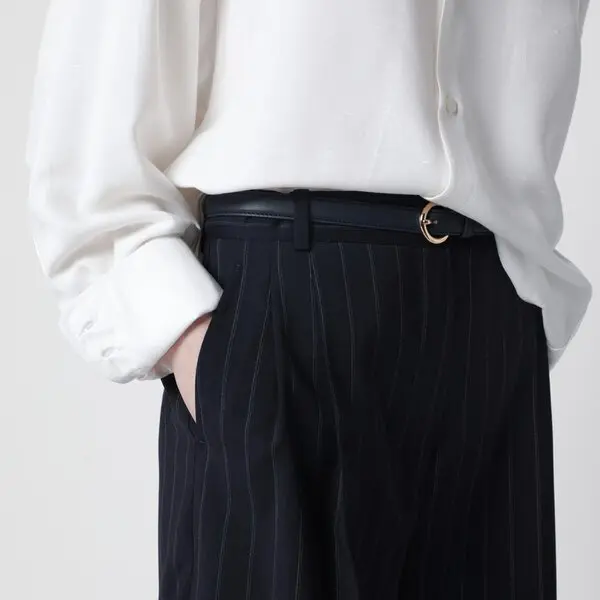 Max Mara Pinstripe Wool Bermuda Shorts