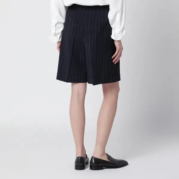 Max Mara Pinstripe Wool Bermuda Shorts
