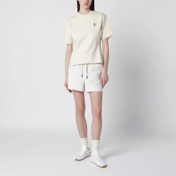 Moncler Technical Froissé Shorts - Beige