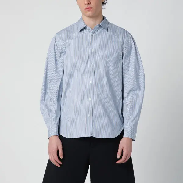 Sacai Striped Cotton Shirt - Light Blue