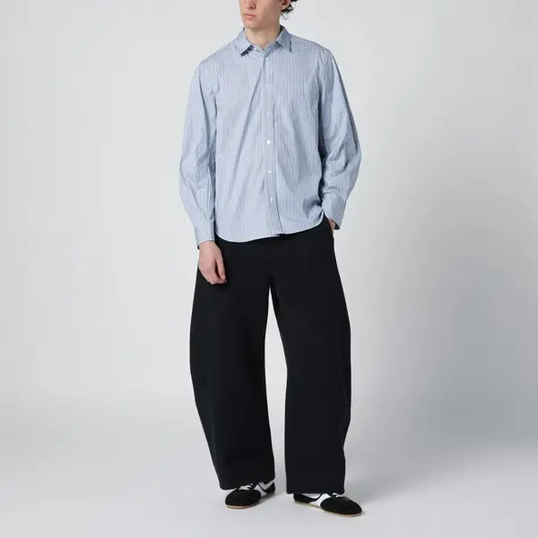 Sacai Striped Cotton Shirt - Light Blue