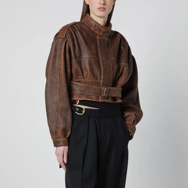 Chloé Belted Lambskin Jacket - Brown