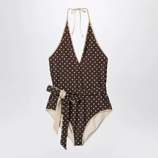 Valentino Garavani Swimsuit With Plusdepois Motif - Brown