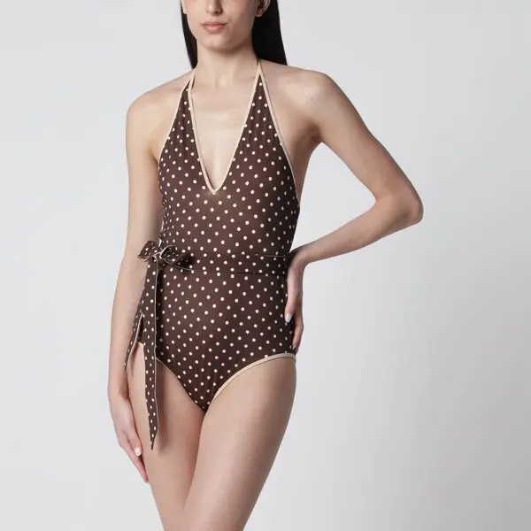 Valentino Garavani Swimsuit With Plusdepois Motif - Brown