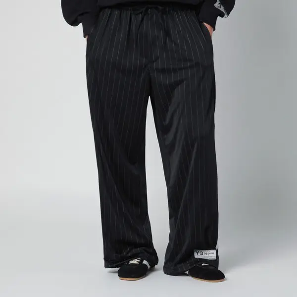 ADIDAS Y-3 Pinstripe Jogging Trousers - Black