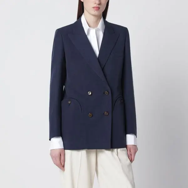 BLAZÉ MILANO Double-breasted Linen And Silk Jacket