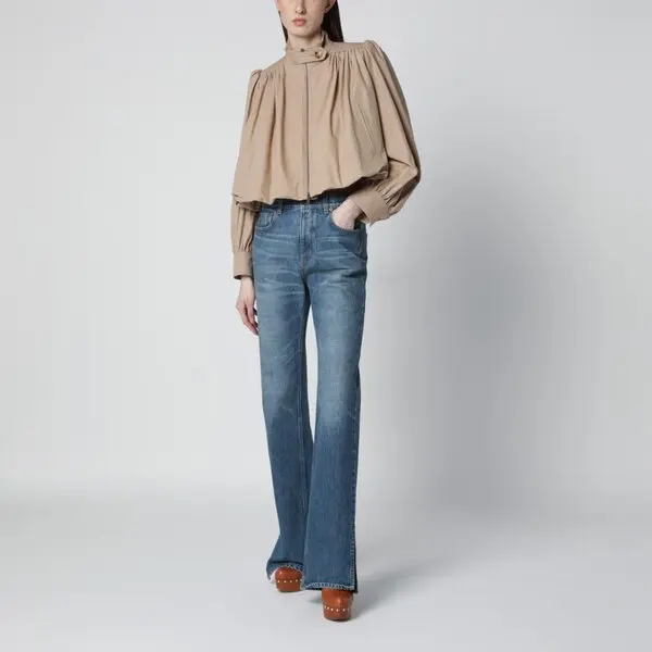 Chloé Gathered Bouclé Cotton Canvas Jacket