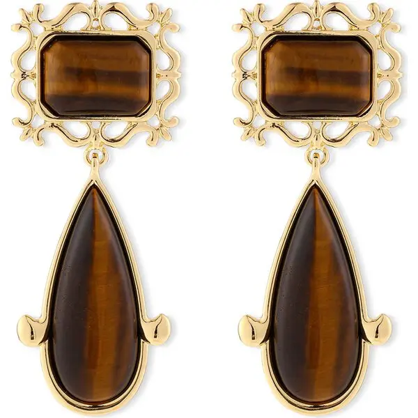 PETIT MOMENTS Viva Drop Earrings - Gold/brown