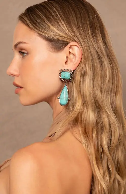 PETIT MOMENTS Viva Drop Earrings - Silver/turquoise