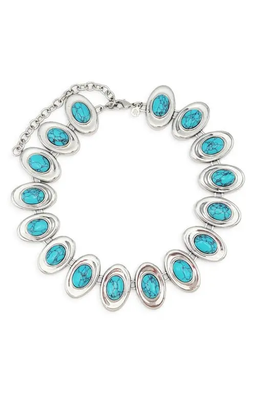 PETIT MOMENTS Burke Necklace - Silver/turquoise