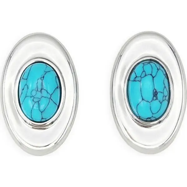 PETIT MOMENTS Burke Stud Earrings - Silver/turquoise