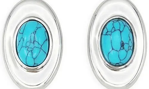 PETIT MOMENTS Burke Stud Earrings - Silver/turquoise
